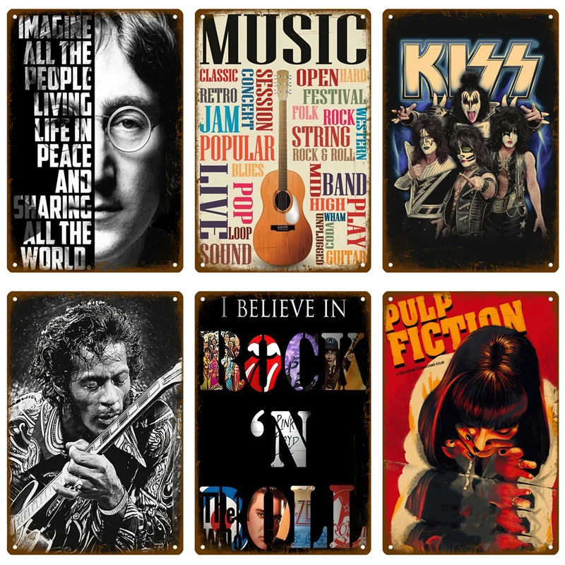 Metal Sign Rock Band Tin Sign Singer Band Wall Art Poster Club Pub Bar ...