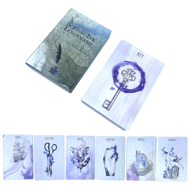40Pcs Scrying Ink Lenormand Oracle Cards Tarot Prophecy Fate Divination ...
