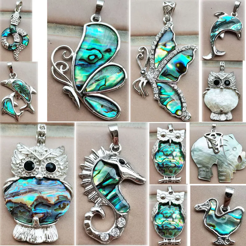 New Zealand Abalone Mother of pearl Shell Animal Butterfly Dolphin ...