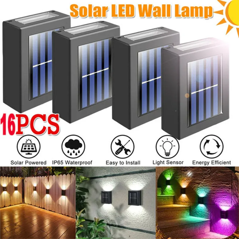 Solar Up and Down Spot Lights Outdoor, Street Wall Light Lamp Solar ...