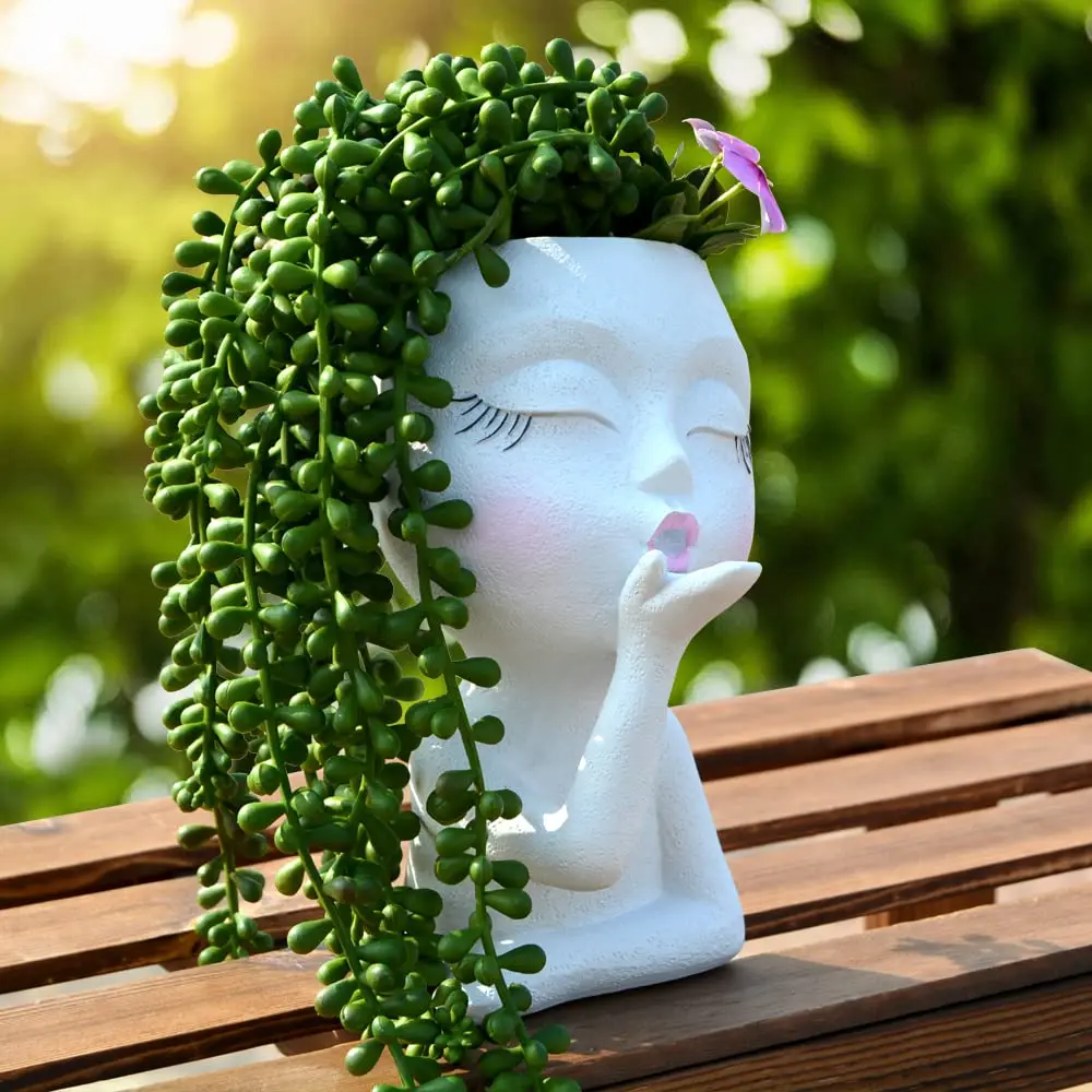 Garden-Flowerpot-Head-Flower-Pot-Home-Decoration-Resin-Succulent-Pots ...