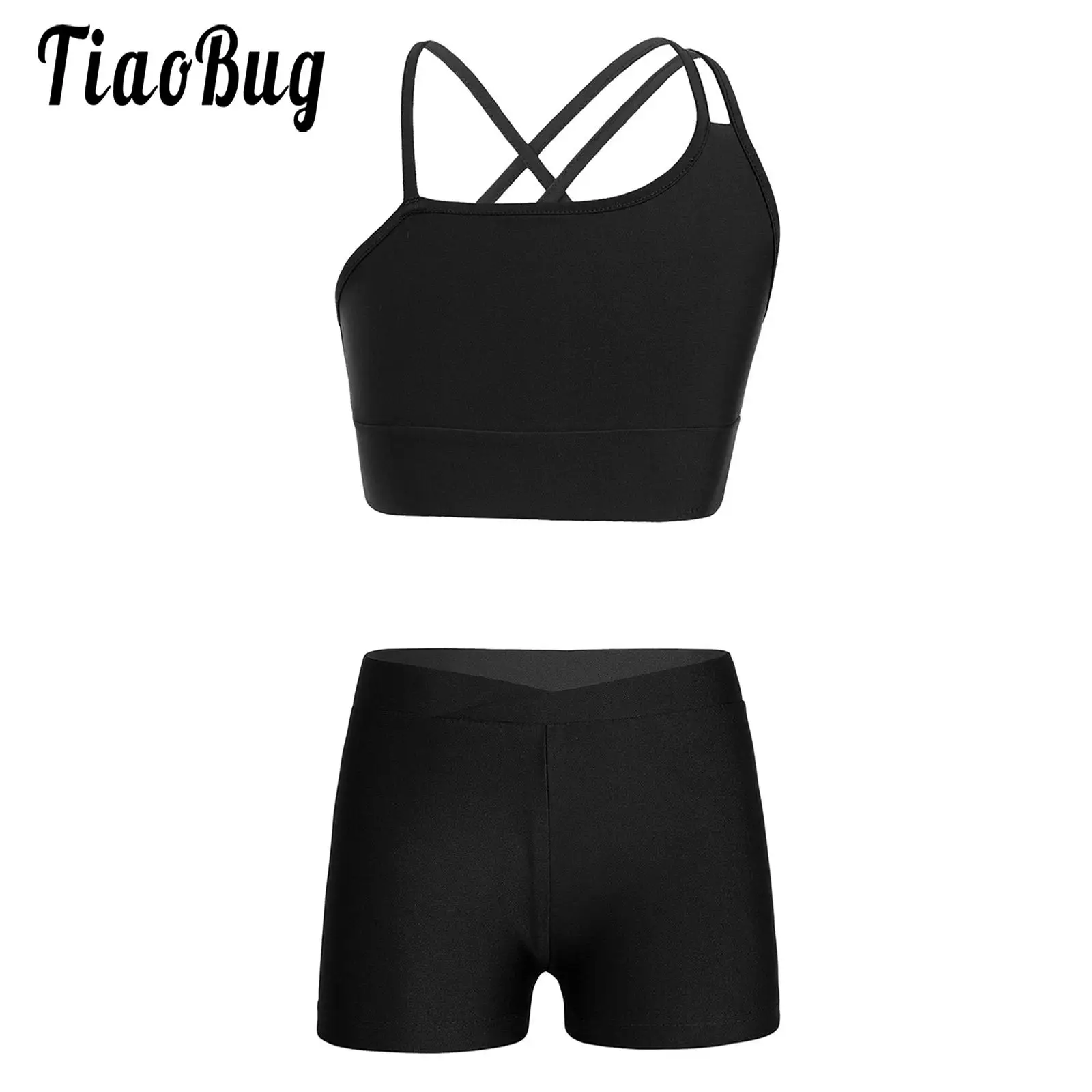 Kids Girls 2 Pieces Sport Outfits Sportwear Sleeveless Crop Top with ...
