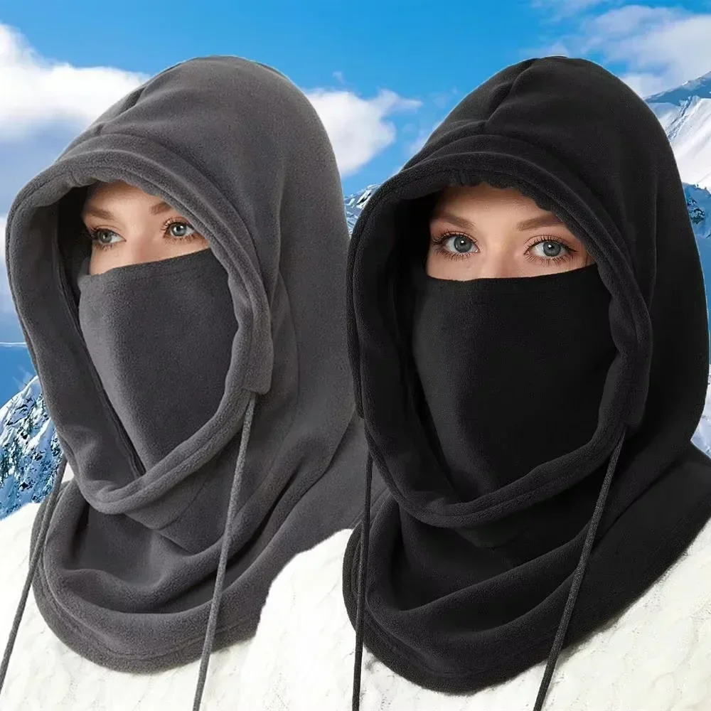 Thermal-Fleece-Balaclava-Hat-Hooded-Neck-Warmer-Cycling-Face-Mask ...