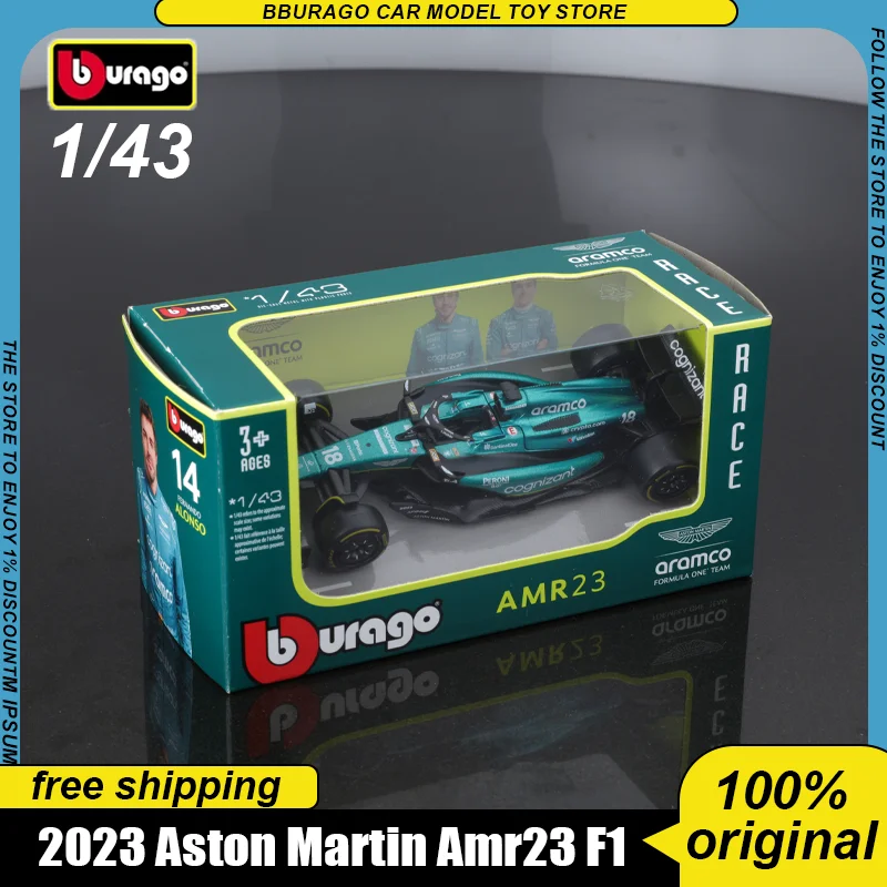 New-Product-Bburago-1-43-2023-Aston-Martin-Amr23-Car-Model-Hardcover-Version-Amr23-Formula ...