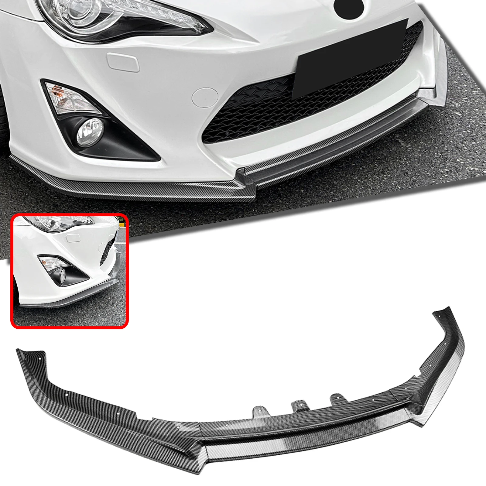 Front Bumper Spoiler Lip For Toyota GT 86 GT86 FT86 Scion FR-S 2012 ...