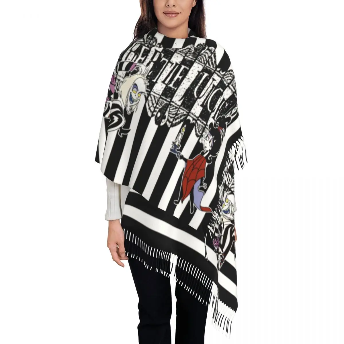 Beetlejuice bufanda de película de terror para hombre y mujer, chal de ...