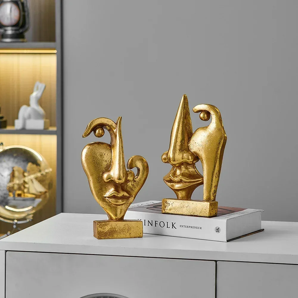 Artistic-Gold-Face-Statue-Home-Decoration-Accessories-European-Living ...