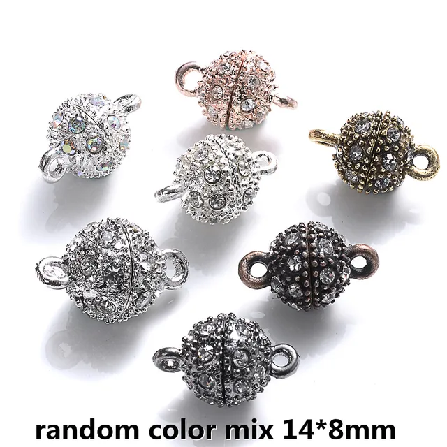iYOE 5pairs/Lot 8/10mm Round Magnetic Clasps End Crystal Clasp Buckle ...