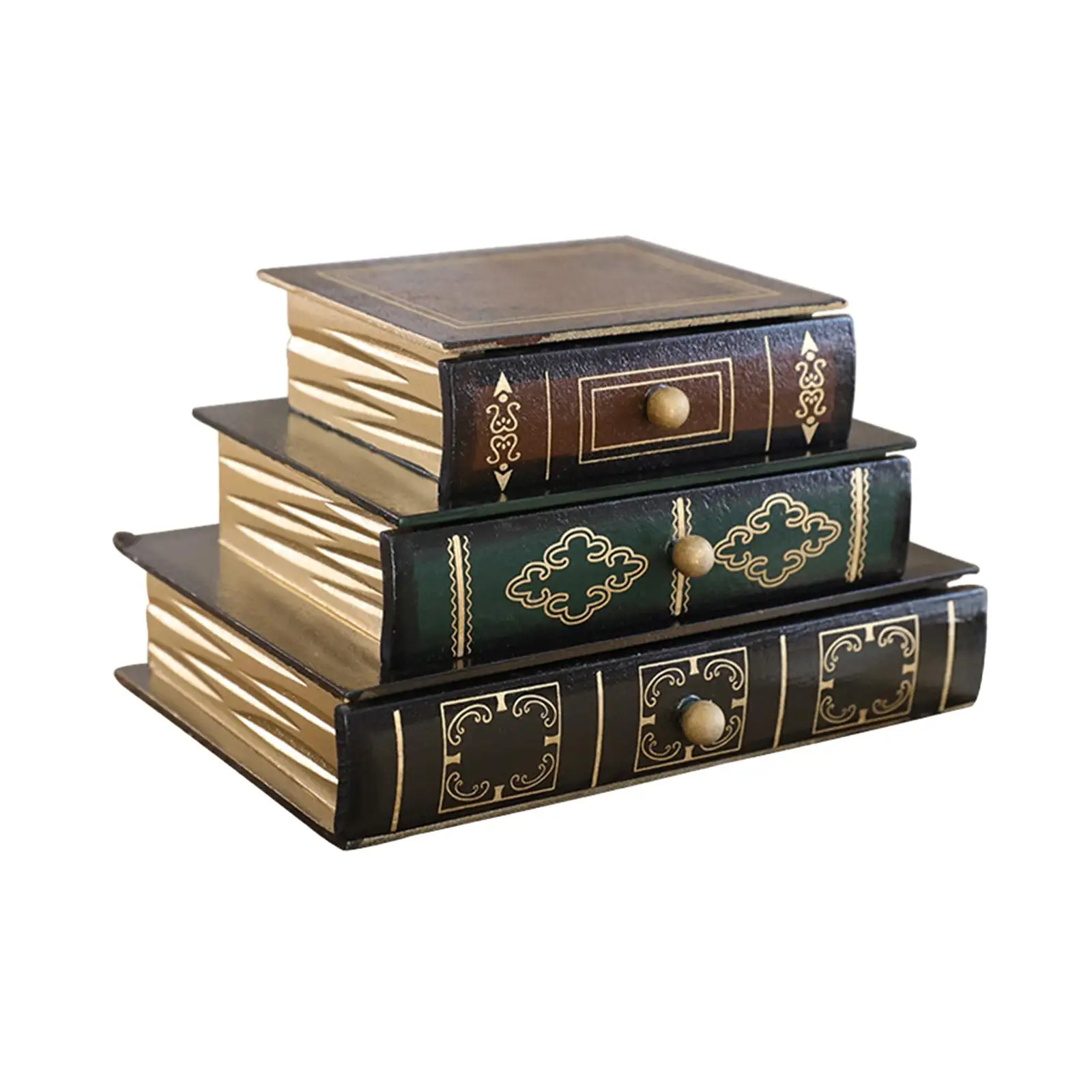 Book-Shaped-Storage-Box-for-Home-Office-Shelf-Wood-False-Book-Box ...