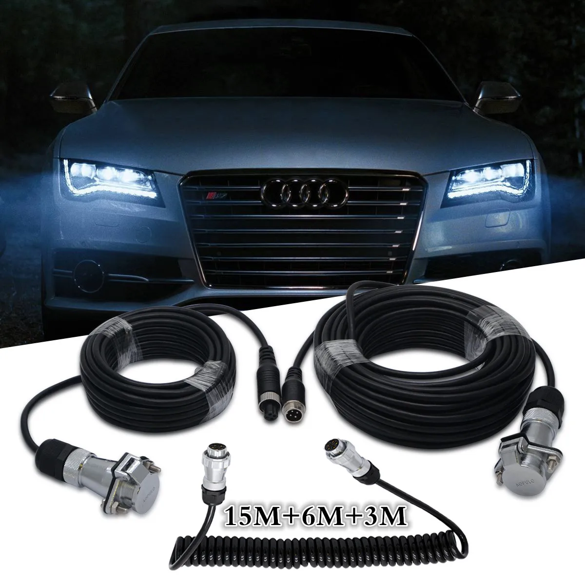 15m-Reverse-camera-Trailer-Cable-Coil-and-4PIN-Connectors-for-Truck ...