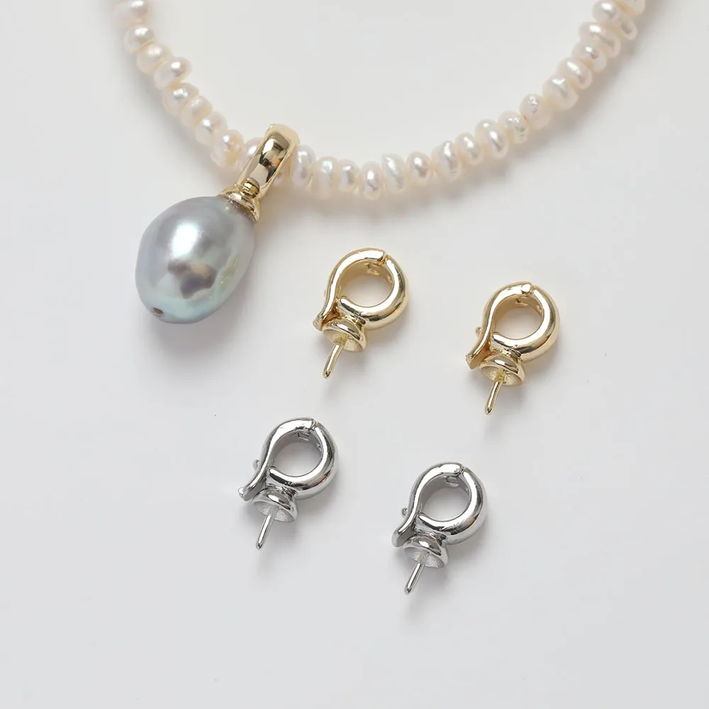 4PCS-Basic-Pearl-Cap-Pendant-Buckle-14K-Gold-Plated-Brass-Bead-Cap ...
