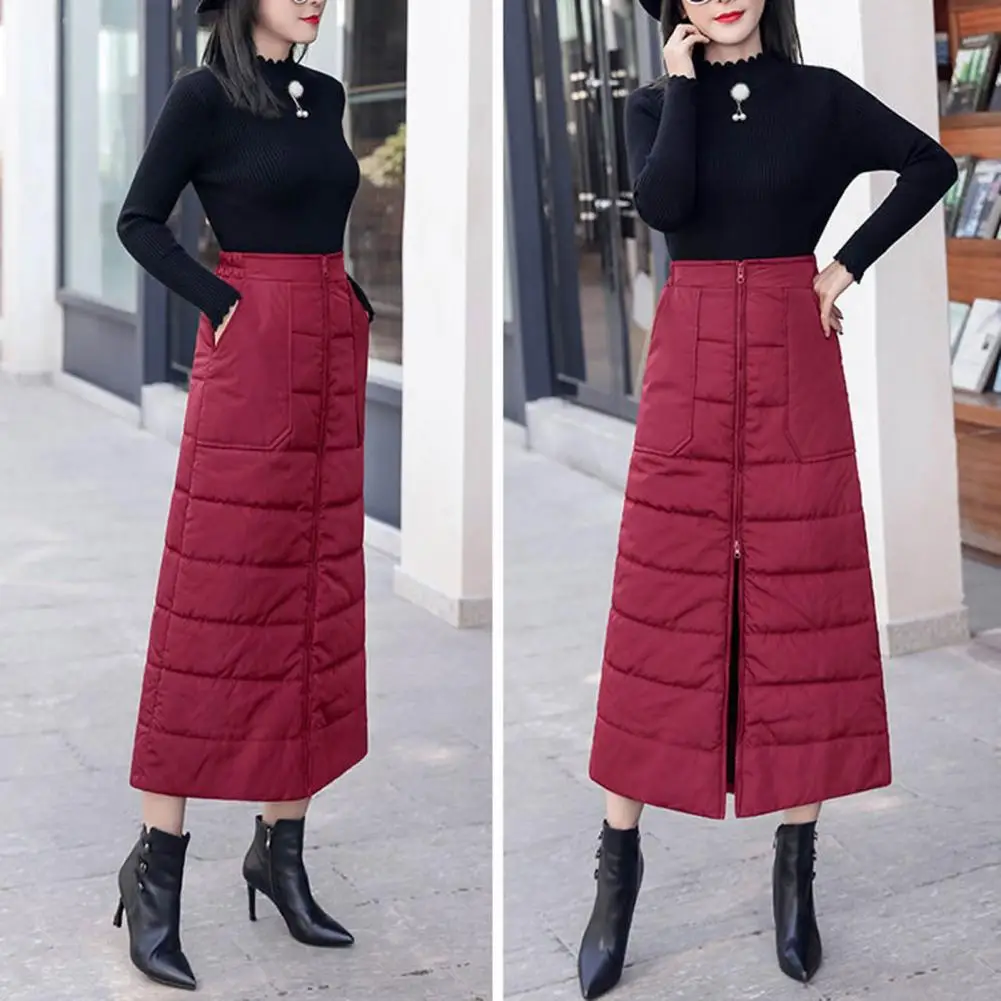 Winter-Women-Skirt-Thick-Padded-High-Waist-Skirt-Soft-Windproof-Cold ...
