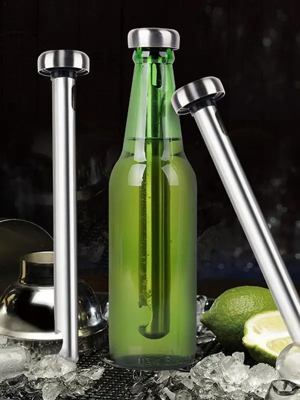 2PCS Stainless Steel Beer Cooler Stick Ice Wine Stick Stainless Steel ...