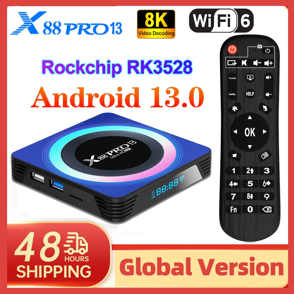2023-X88-Pro-13-Smart-TV-Box-Android-13-0-TVBox-Rockchip-RK3528-Quad ...