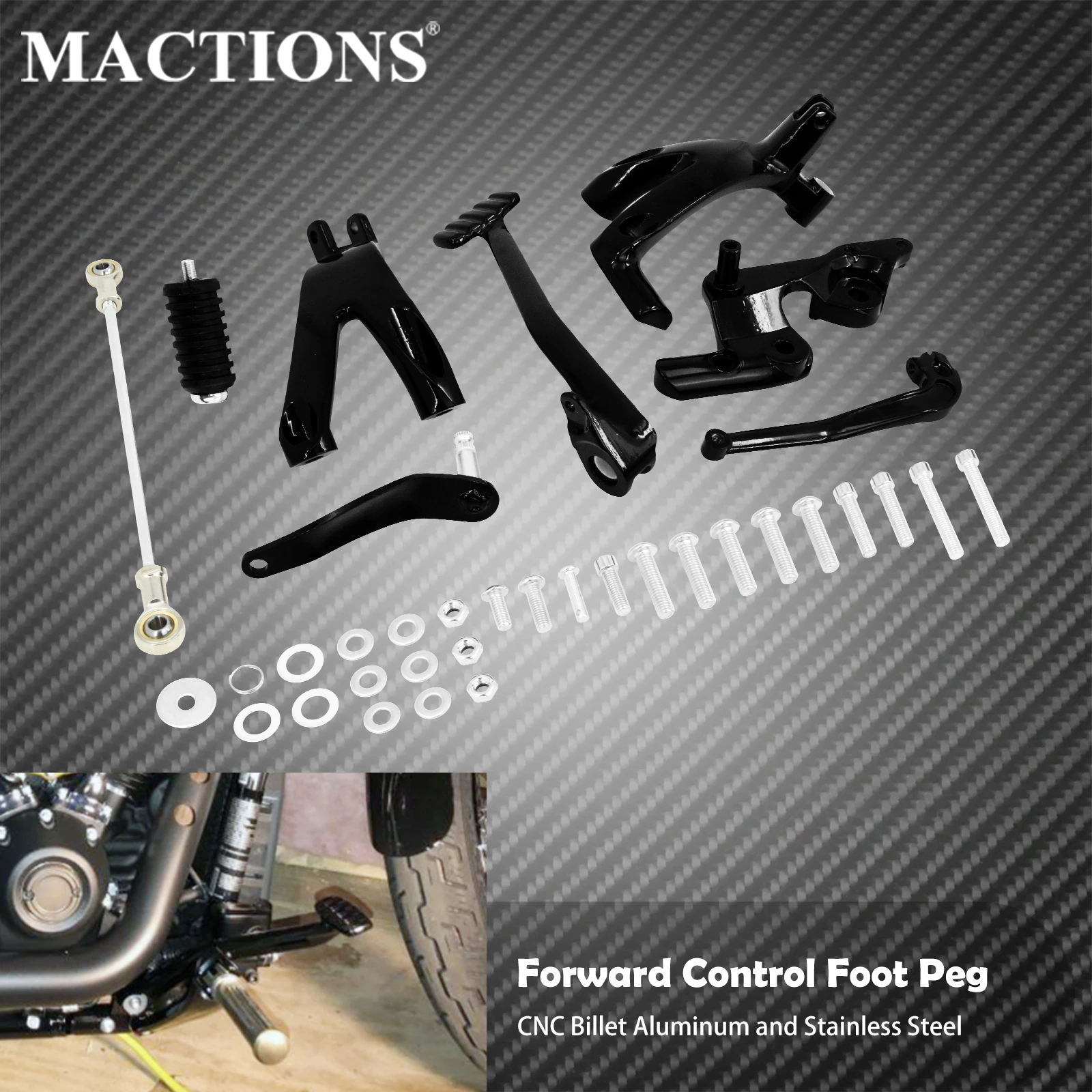 Motorcycle Forward Control Foot Peg Billet Aluminum Foot Pegs Rest For ...