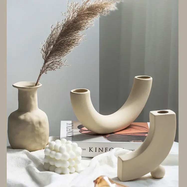 Jarrón redondo de cerámica para decoración del hogar, jarrón redondo y ...