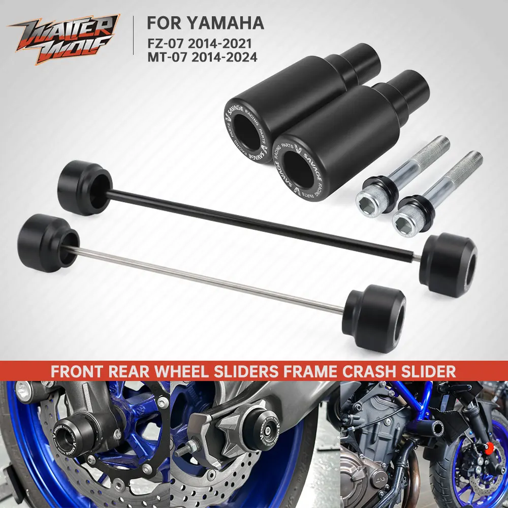 Front-Axle-Fork-Wheel-Rear-Swingarm-Crash-Sliders-For-Yamaha-MT-07-FZ ...