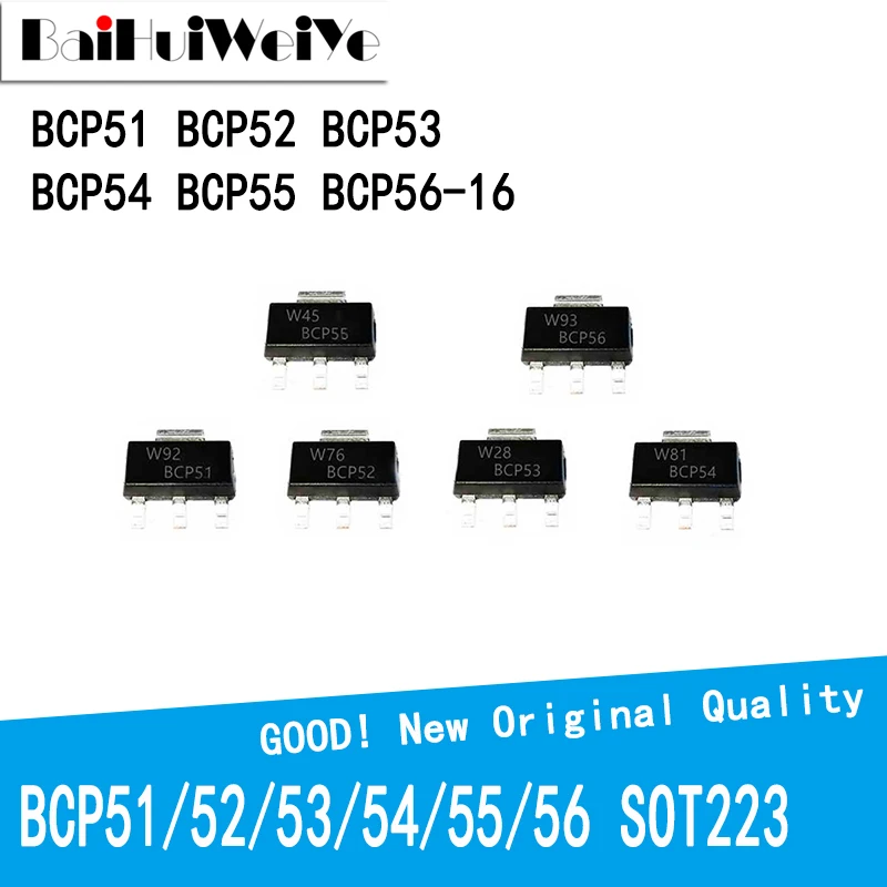 10PCS-LOT-BCP51-BCP52-BCP53-BCP54-BCP55-BCP56-SMD-SOT-223-Power-Crystal ...