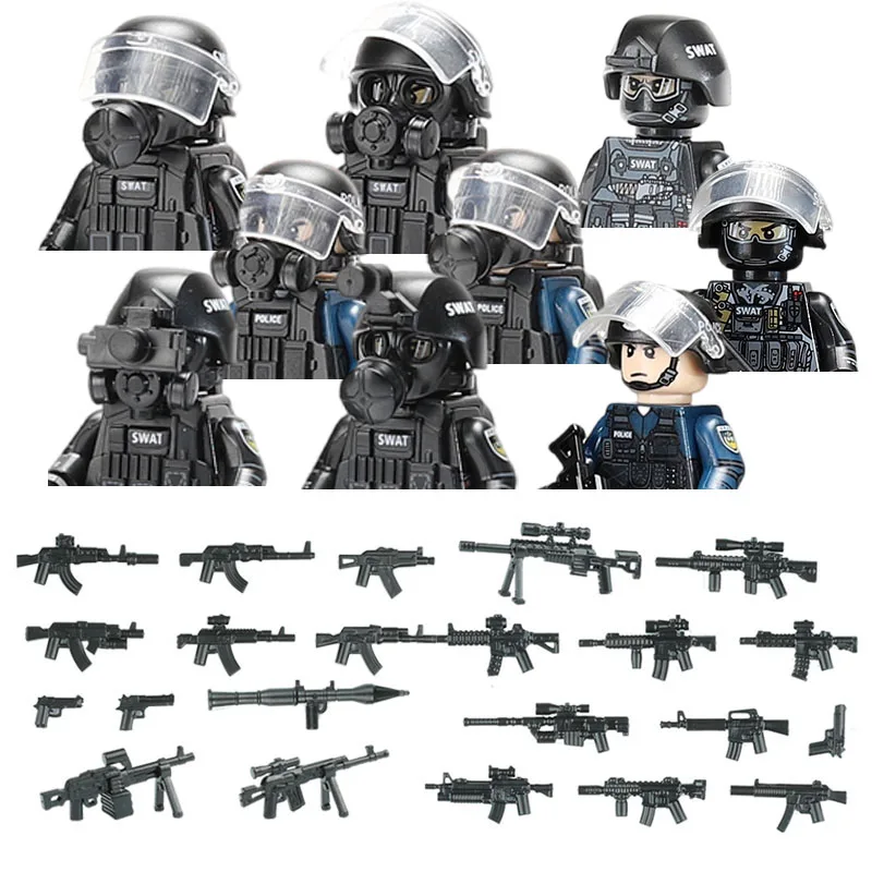 China Special Forces City Police Soldier SWAT Figures Gas Defense Mask ...