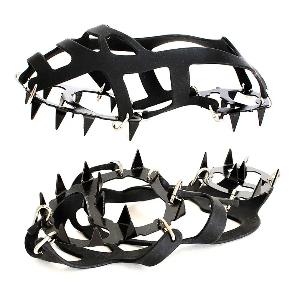1 Pair 18-Teeth Winter Hiking Climbing Chain Cleats Climbing Snow Claws ...