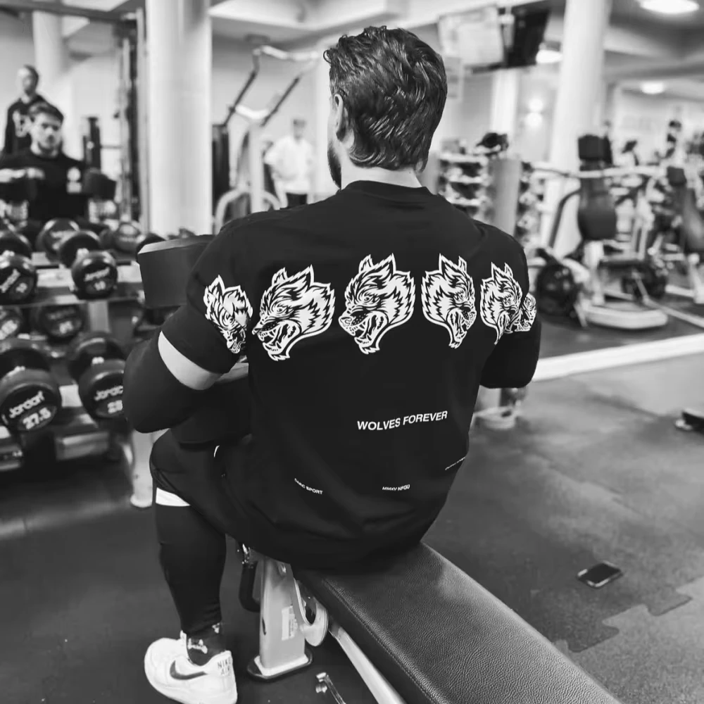 DARC-WOLVES-camisetas-de-algod-n-para-hombre-ropa-de-calle-de-gran-tama ...