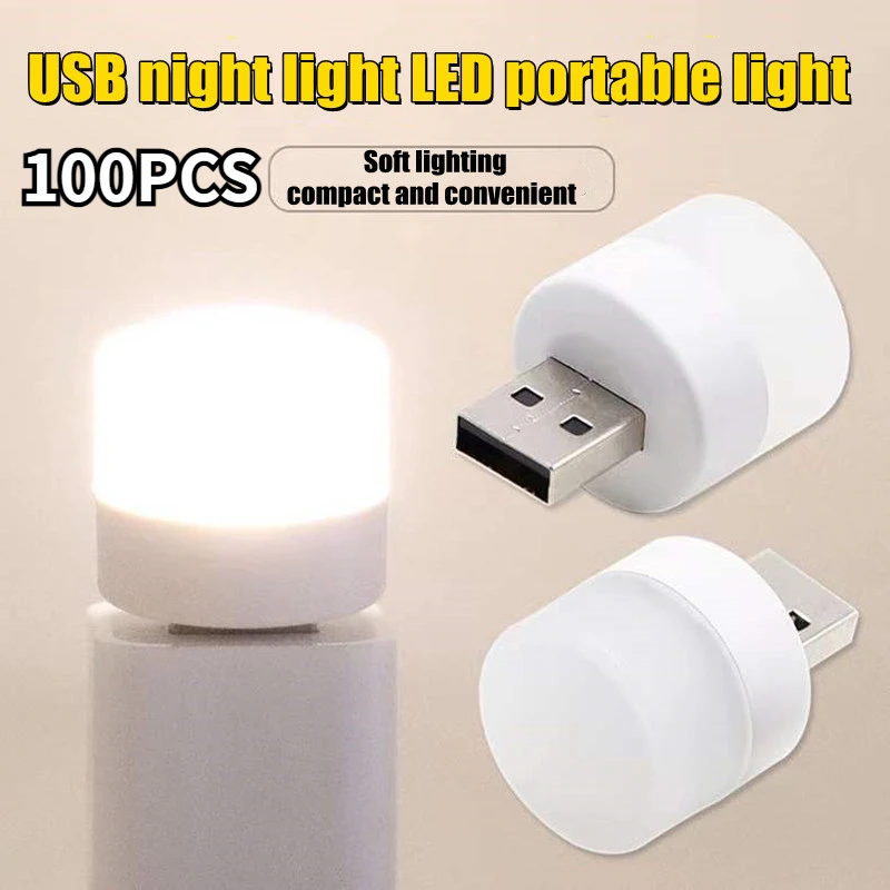 100Pcs-USB-Plug-Lamp-Mini-LED-Night-Light-Power-Bank-Charging-Book ...
