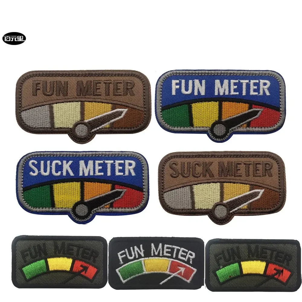 Embroidered-Fun-Meter-Suck-Meter-Tactical-Patches-Military-Hook-Loop ...
