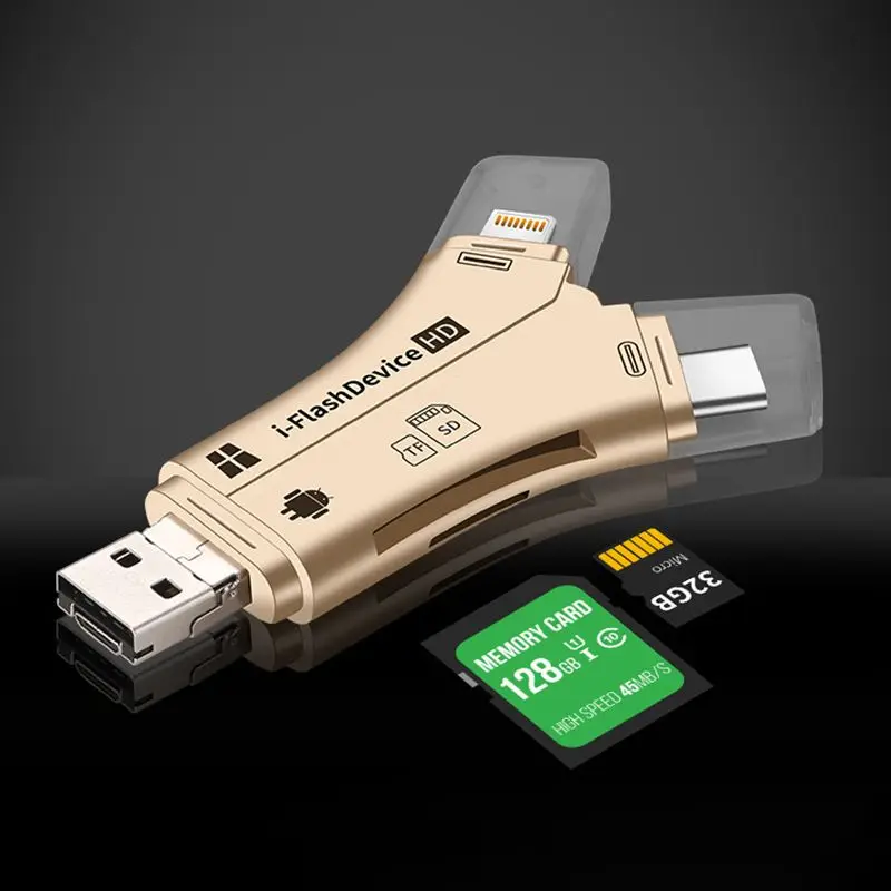 4-In-1-Multifunctional-Memory-Card-Reader-2-0USB-IF-SD-Card-Type-C ...
