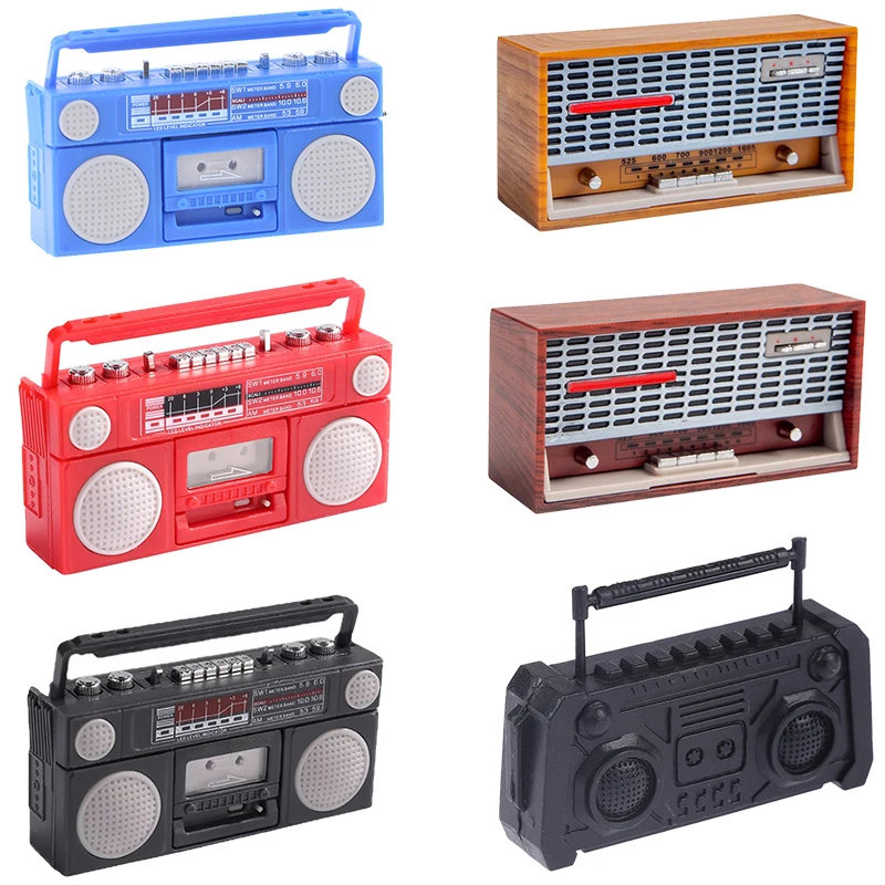 1-12-Dollhouse-Miniature-Vintage-Radio-Model-Record-Transceiver-Player ...