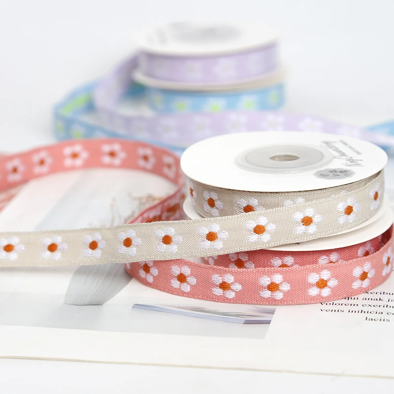 1CM idyllic embroidery ribbon ribbon ribbon ribbon DIY manual bow hair ...