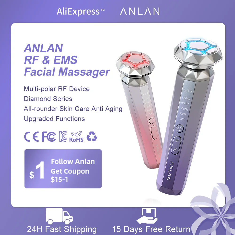 Anlan Multifunction Rf Beauty Device Ems Facial Massagers Led Light Therapy Hot Cold Compress ...