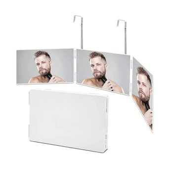 White Retractable Adjustable Hanging Three Mirrors Makeup Folding Three ...