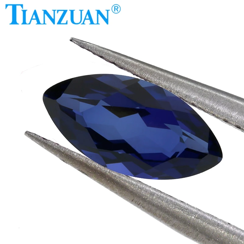 3x6-10x20mm Blue Color Marquise Shape Natural Cut Artificial Sapphire ...