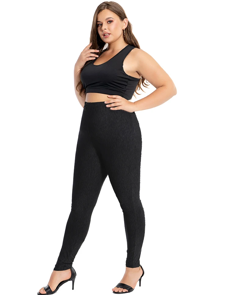 Plus-Size-Leggings-For-Women-Modal-Cotton-Stretch-Elastic-Solid-Sheer ...