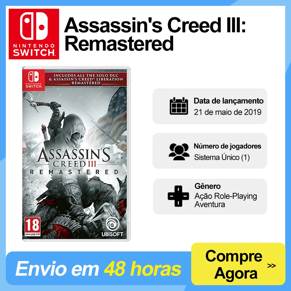 Assassin ' s Creed III : Remastered Nintendo Switch Game Deals 100% ...
