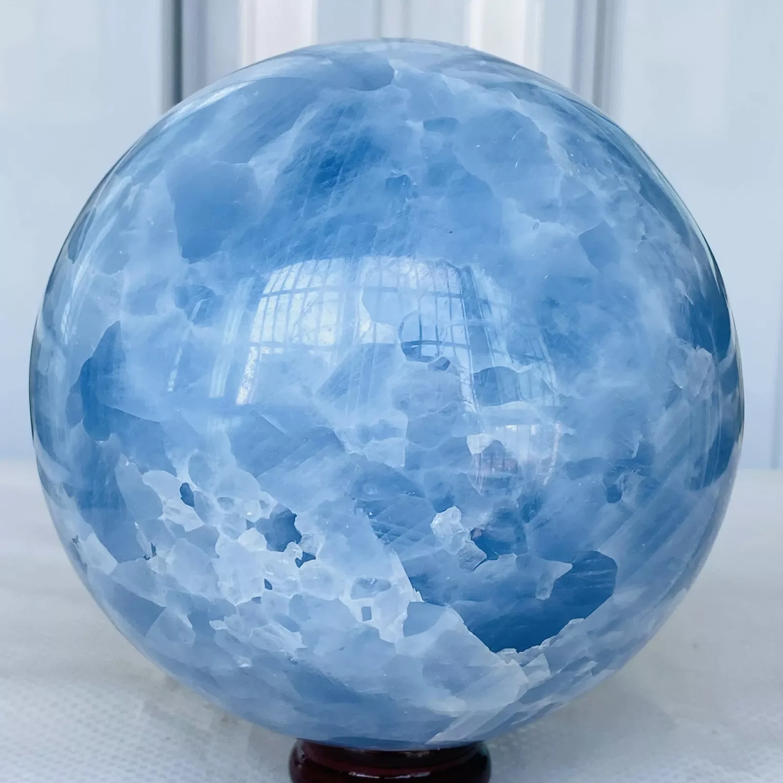 Natural Blue Celestite Crystal Sphere Quartz Ball Healing Meditation ...