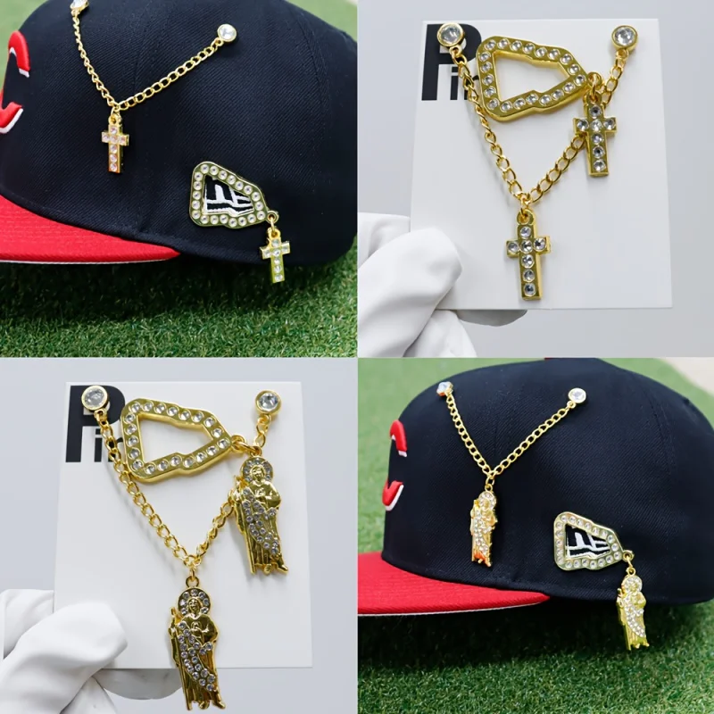 1pc-2pcs-Baseball-Hat-Pins-Hat-Chain-For-Men-Rhinestone-Enamel-Pin-Best ...