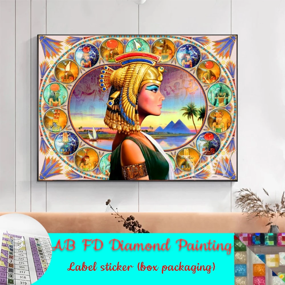Pintura-de-diamante-Vintage-AB-FD-Cleopatra-egipcia-bordado-de ...