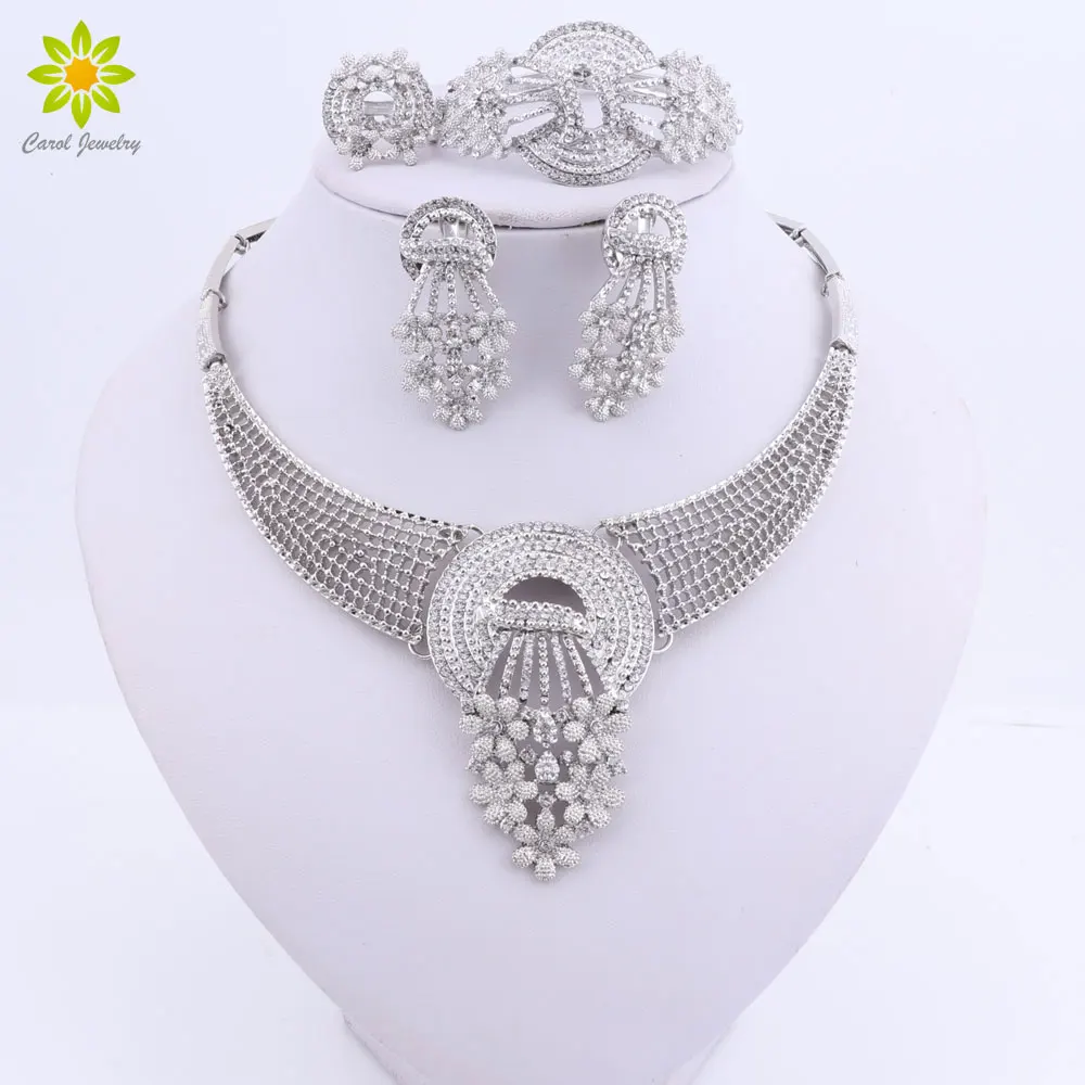 Dubai-Silver-Color-Jewelry-Sets-for-Women-Bridal-Jewelry-Necklace ...