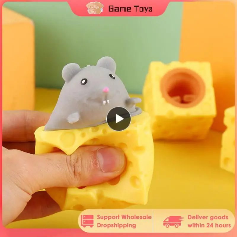 Stress-relieving-Pet-Cheese-Mouse-Cheese-Pinch-Fun-Stress-Ball-Vent ...