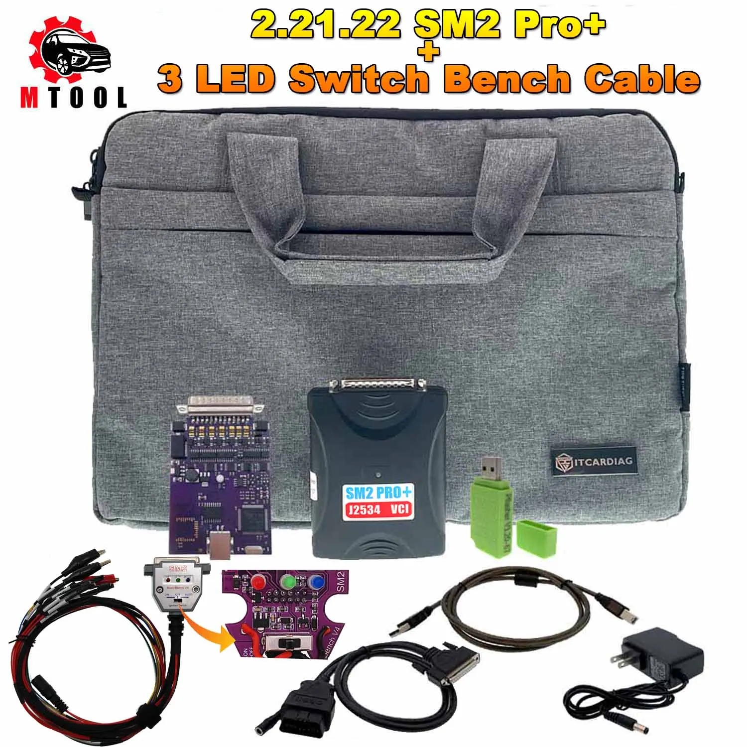 ITCARDIAG V2.21.22 Original CHIP completo SM2 Pro+ J2534 VCI ECU ...