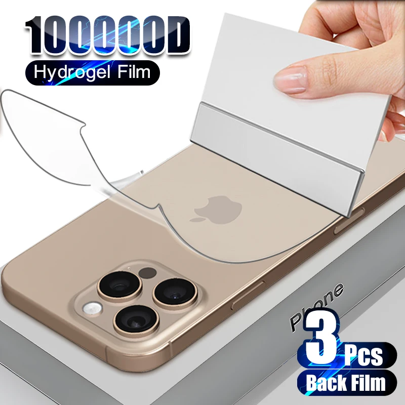 Luxury 3Pcs Hydrogel Back Film For iPhone 16 15 14 13 12 11 Pro Max ...