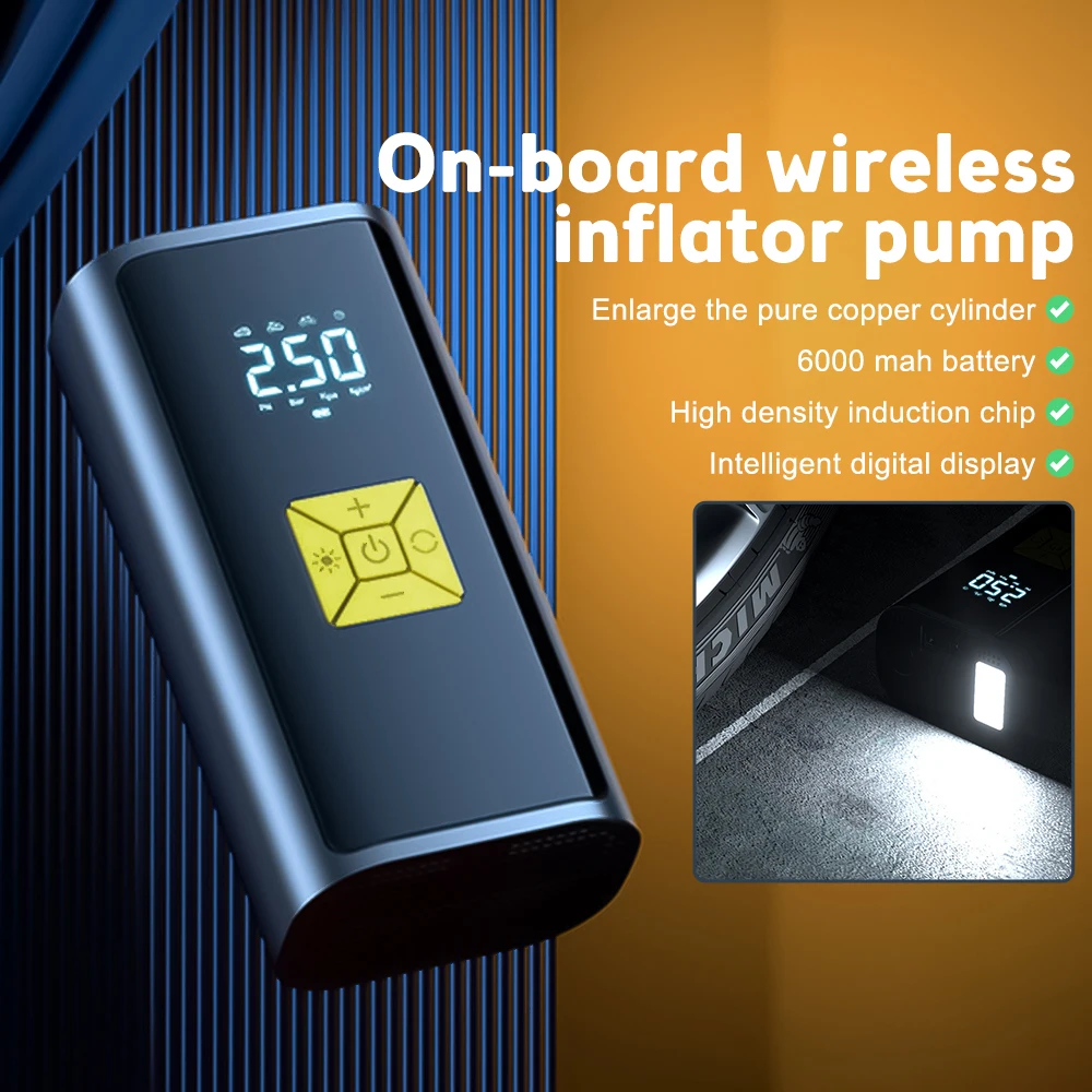 6000mAh-Multifunctional-Tire-Inflator-Car-Air-Compressor-150PSI ...