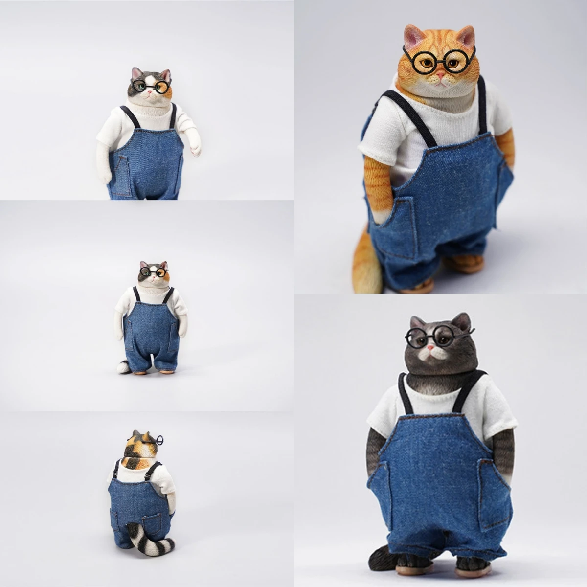 JXK JXK103 1/6 Scale Fat Cat 2.0 with Clothes Glasses Model Cute Pet ...