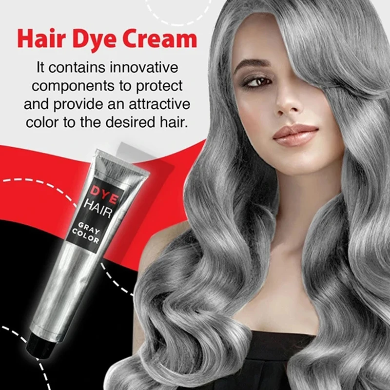 Crema-de-tinte-para-el-cabello-Unisex-Color-gris-ahumado-estilo-Punk ...