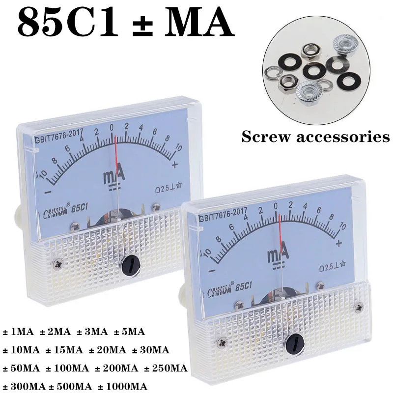 85C1-Milliammeter-The-positive-and-negative-ammeter-Analog-Panel-Meter ...