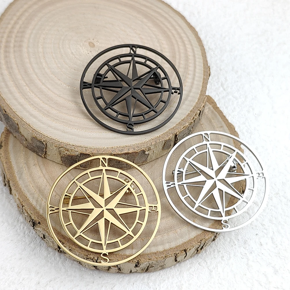 Creative Compass NATO Gold Plated Collar Pin for Men's Suit, High ...