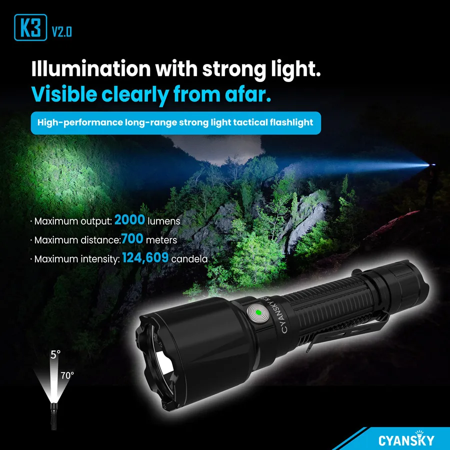 Cyansky-K3-V2-0-Tactical-Flashlight-Aluminum-Strong-Light-Highlights ...