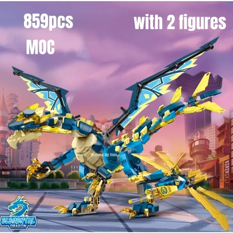 859pcs-MOC-Elemental-Dragon-Building-Blocks-Only-Dragon-Model-Toys-for ...