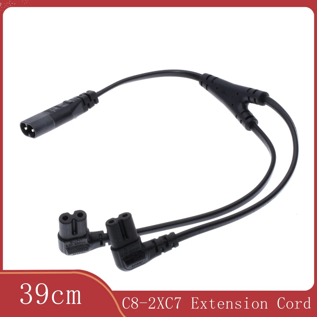 IEC 320 C8 Male to Dual C7 Right Angle Female Y Split Power Cable, IEC ...